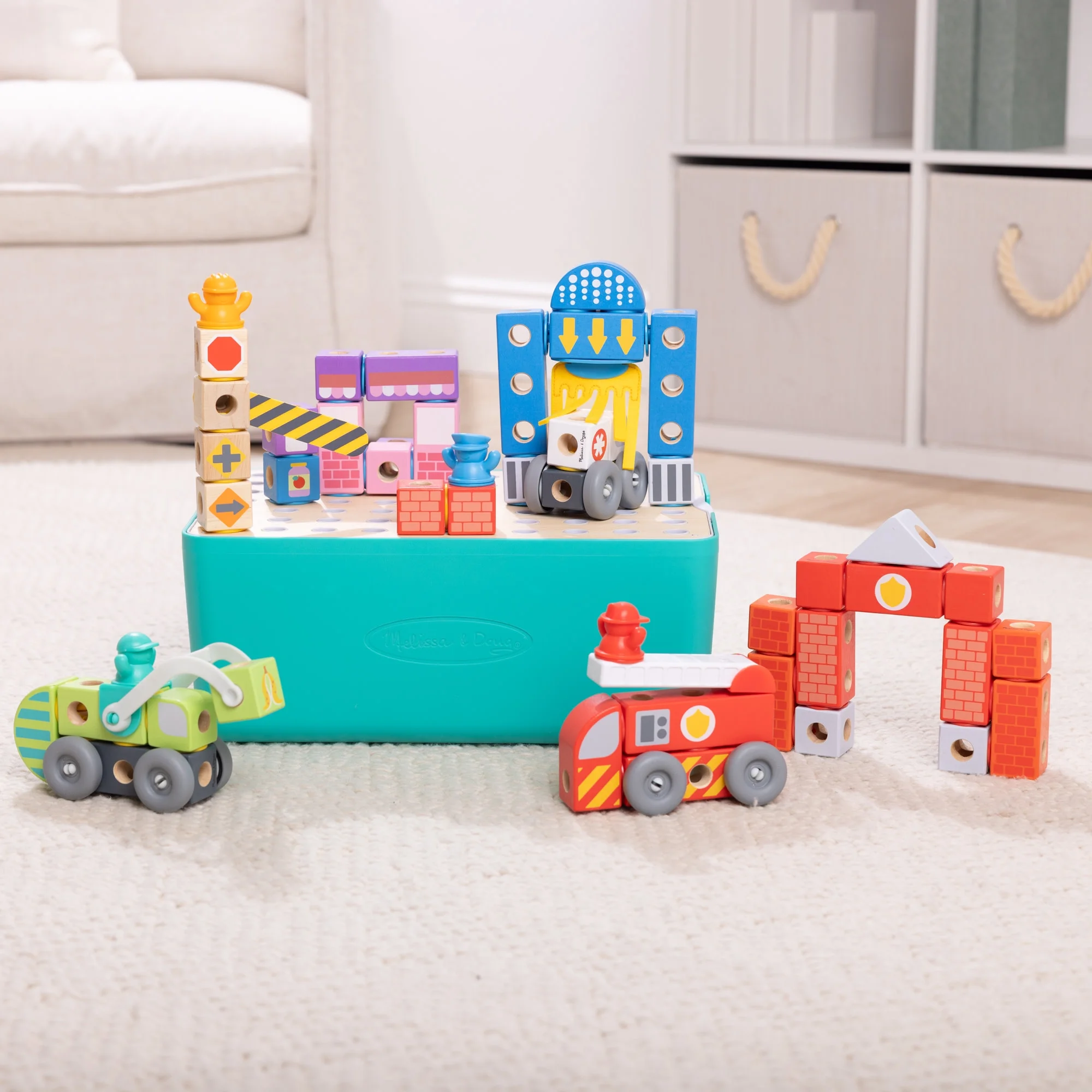 Melissa & Doug Blockables™ Deluxe City Snap And Play Building Blocks ...